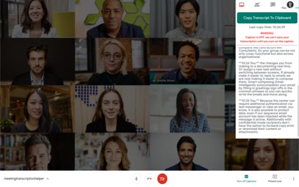 Google Meet Plus - Meeting Transcripts Google Chrome 용 - 확장 프로그램 다운로드