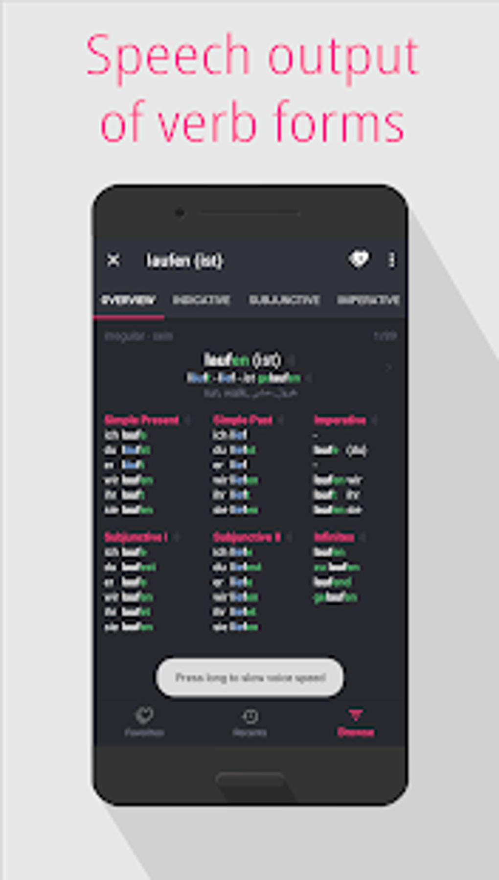 German Verbs PRO: conjugation translation games для Android — Скачать