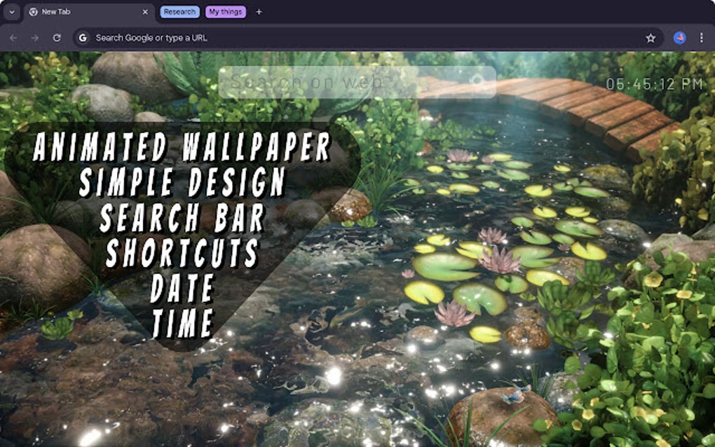 Koi Pond Bridge Live Wallpaper per Google Chrome - Estensione Download