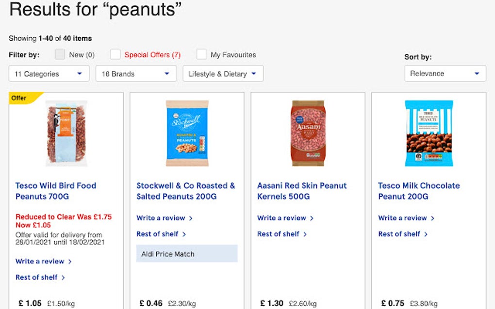 Sort Tesco products by price/weight for Google Chrome - Extension Download