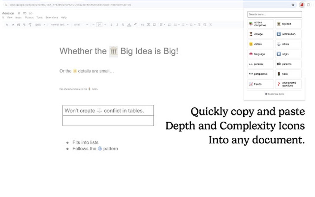 Depth and Complexity Emoji Icon Picker for Google Chrome - Extension ...