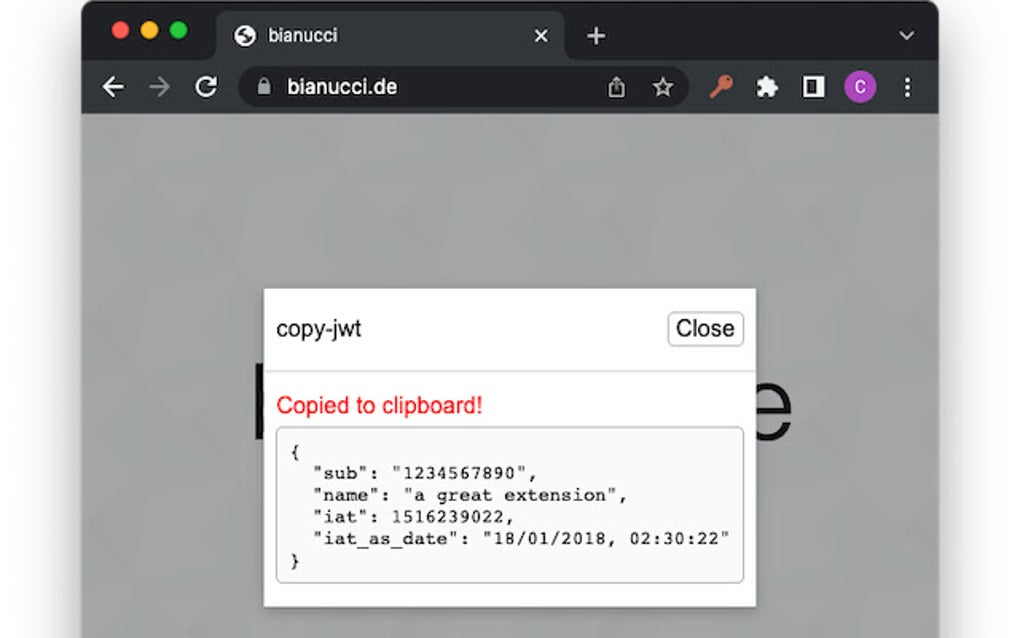 copy-jwt for Google Chrome - Extension Download