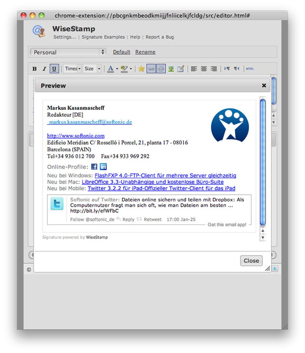 WiseStamp für Mac - Download