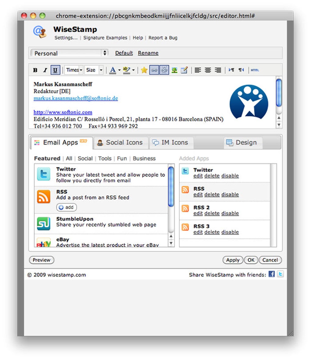 WiseStamp für Mac - Download