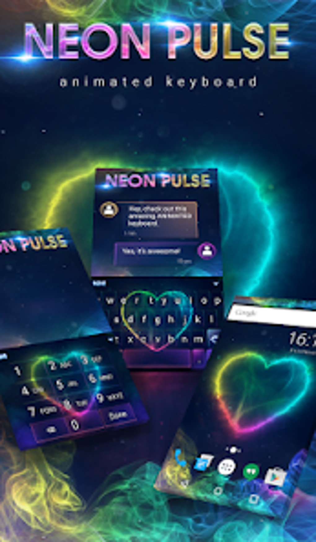 Neon Pulse Animated Keyboard for Android - Download