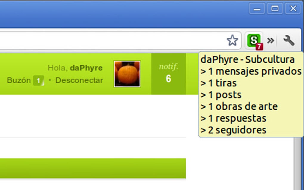 Notificaciones Subcultura para Google Chrome - Extensión Descargar