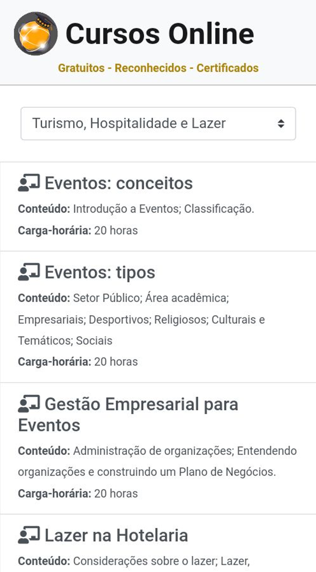 Cursos Online com Certificado for Android - Download