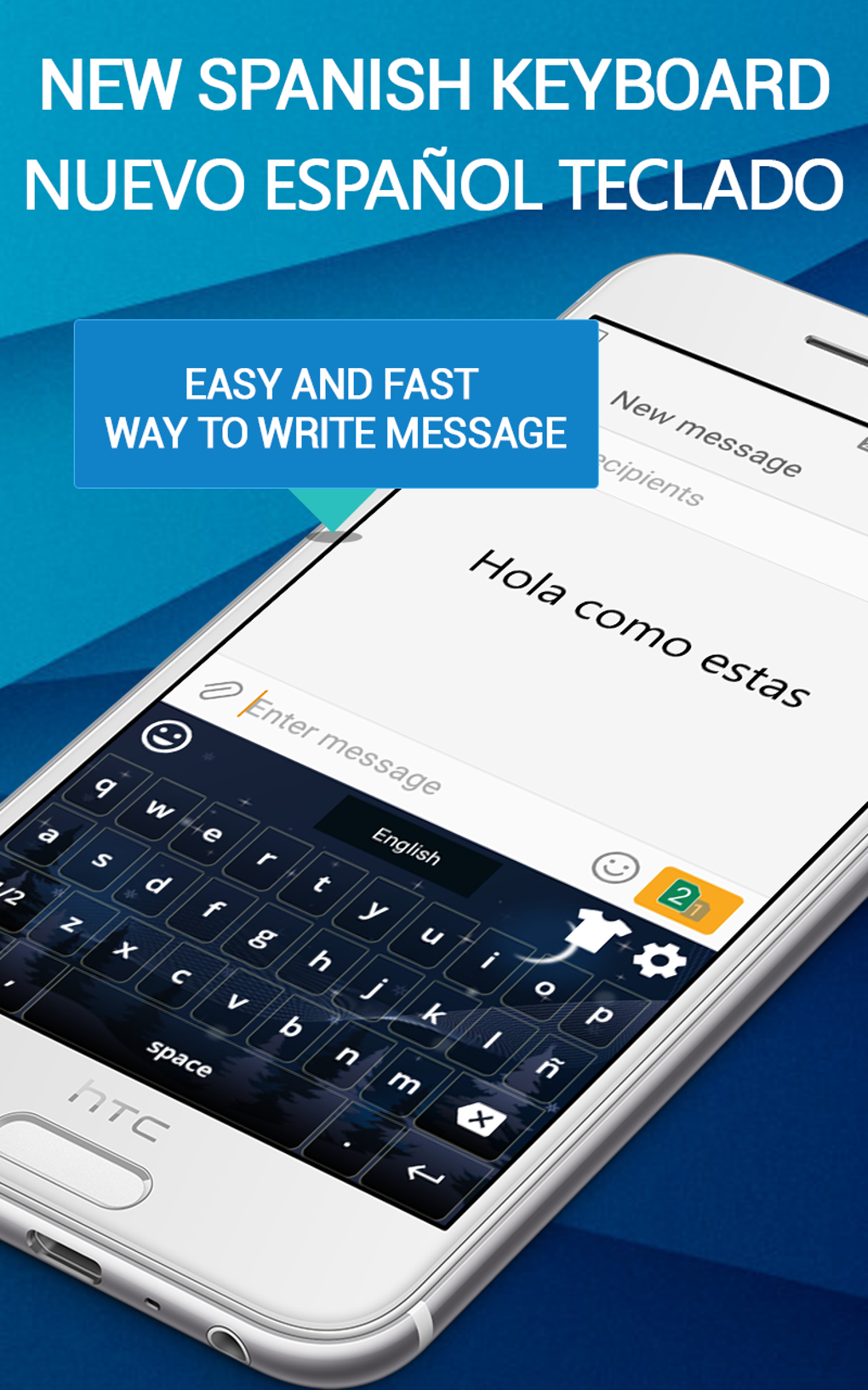 Spanish English Keyboard- Spanish keyboard typing for Android - Download