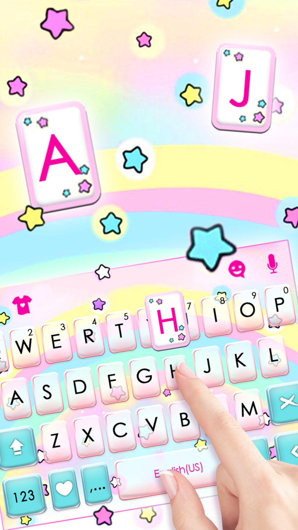 Cute Rainbow Stars Keyboard Background para Android - Descargar