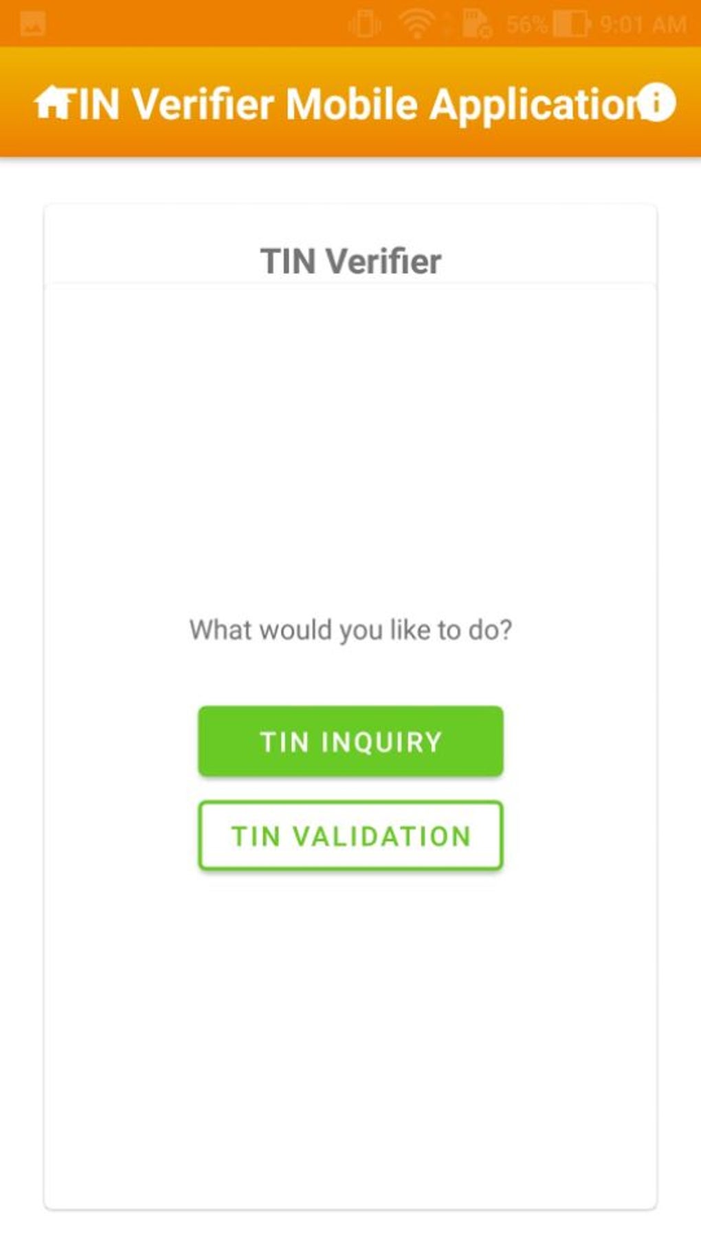 TIN Verifier Mobile Applicatio for Android - Download