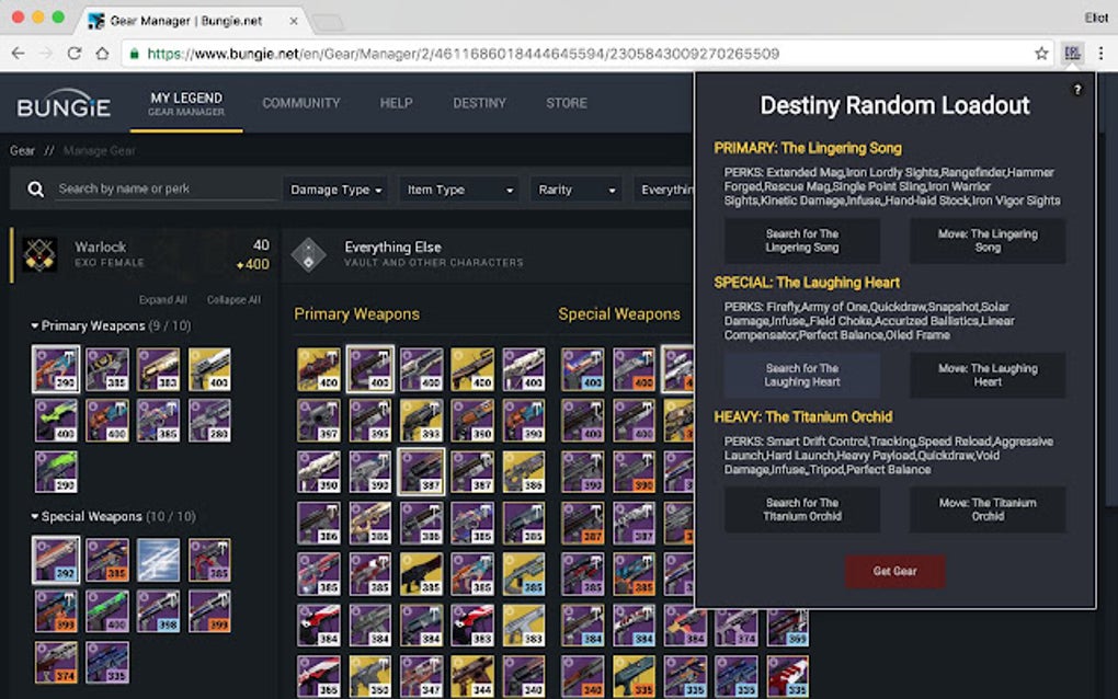 Destiny Random Loadout for Google Chrome - Extension Download