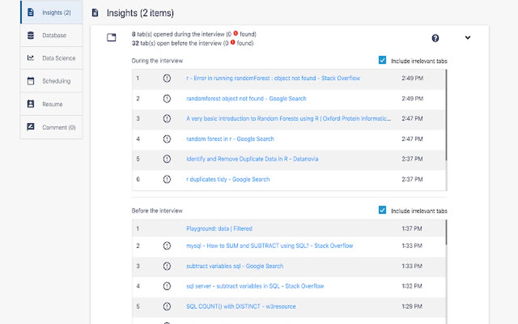 Filtered Interview Tool for Google Chrome - Extension Download
