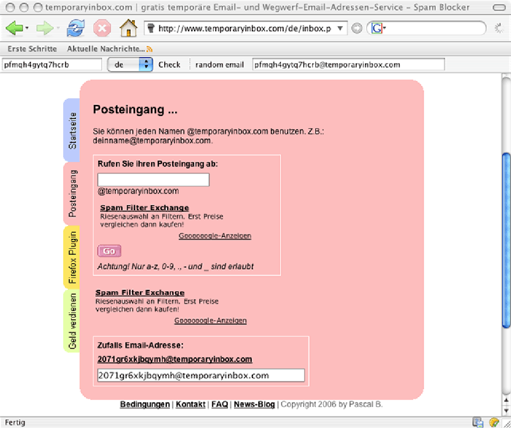 Temporary Inbox para Mac - Descargar