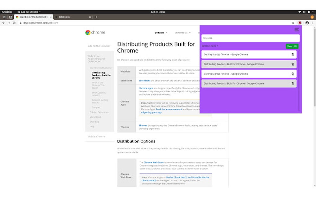SavedURL for Google Chrome - Extension Download
