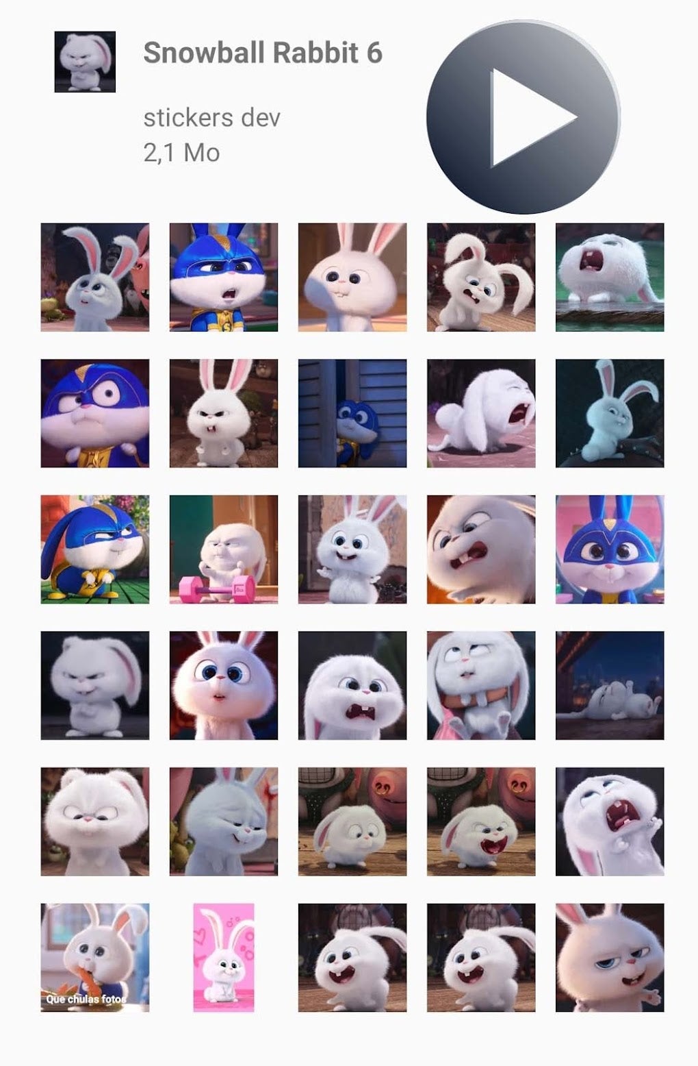 Snowball Rabbit Stickers Animated WAStickerApps for Android - Download