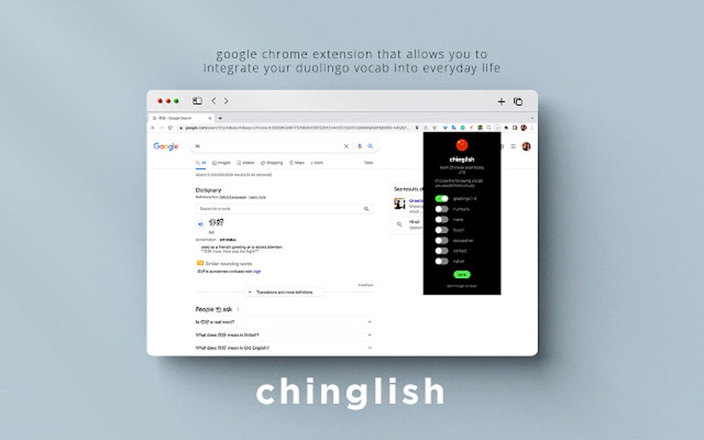 chinglish for Google Chrome - Extension Download