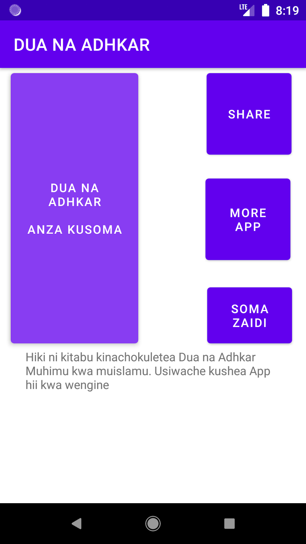 KITABU CHA DUA NA ADHKARI ZA M for Android - Download