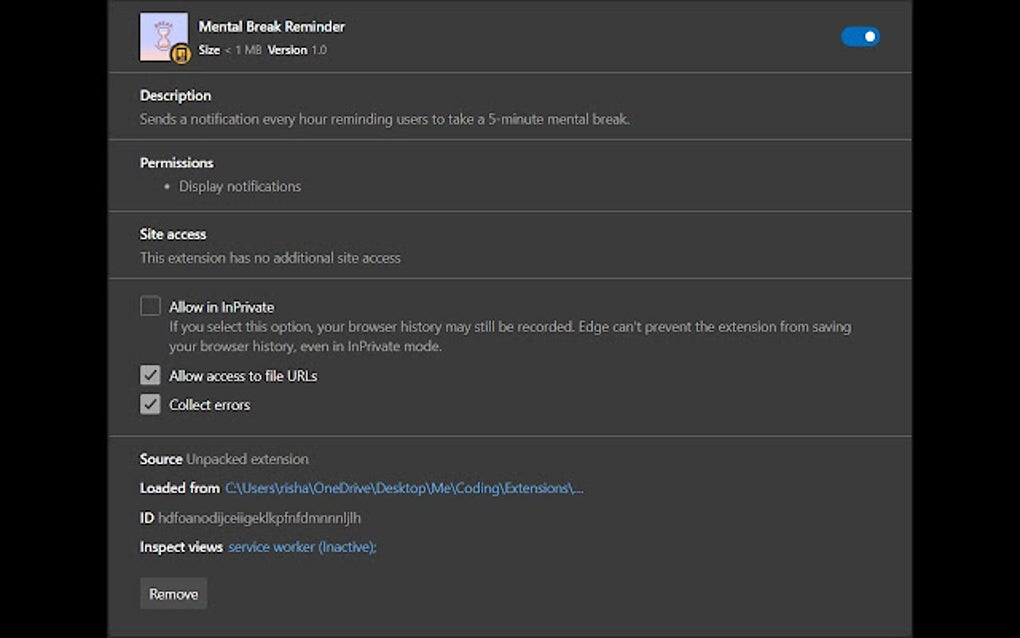 Mental Break Reminder para Google Chrome - Extensión Descargar