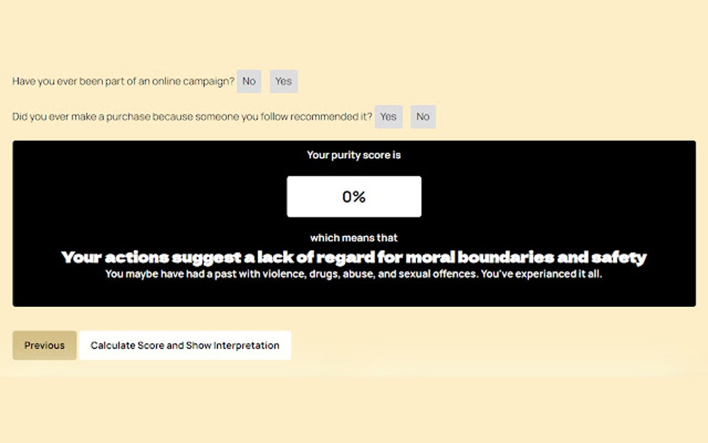 Rice Purity Test สำหรับ Google Chrome - ส่วนขยาย ดาวน์โหลด
