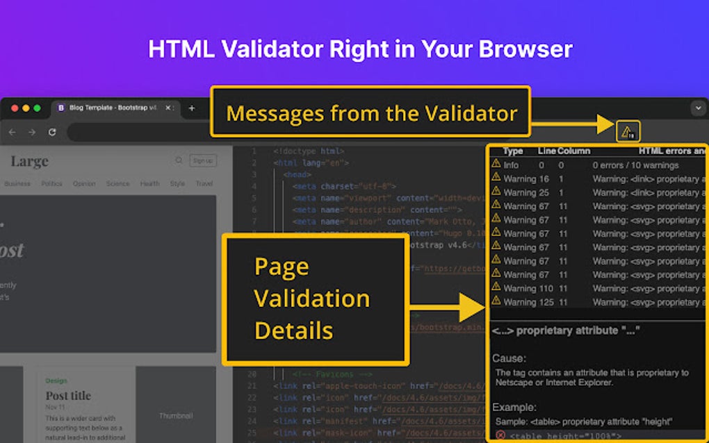 HTML Validator for Google Chrome - Extension Download