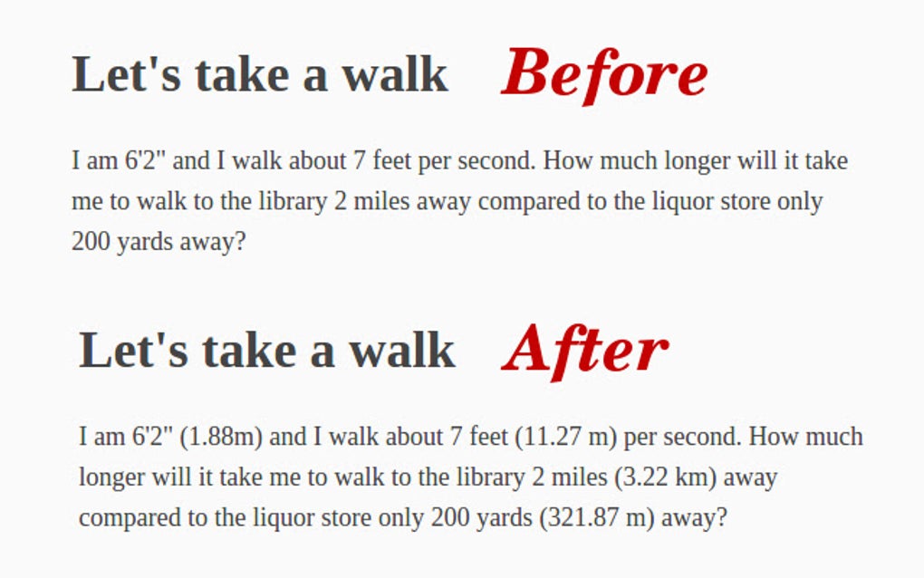 Automatic imperial to metric convertion BETA for Google Chrome ...