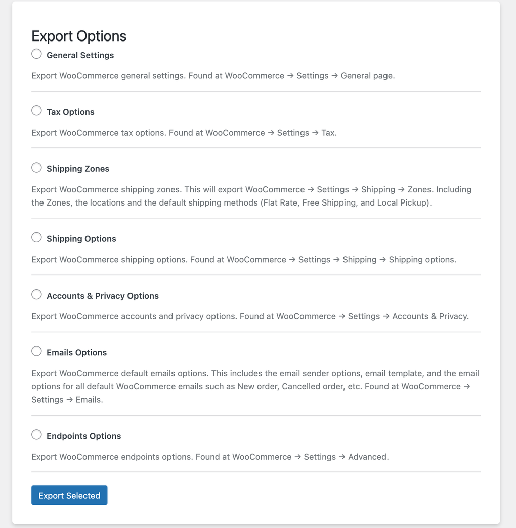 Migrate Store: Export and Import WooCommerce Settings para WordPress - Descargar