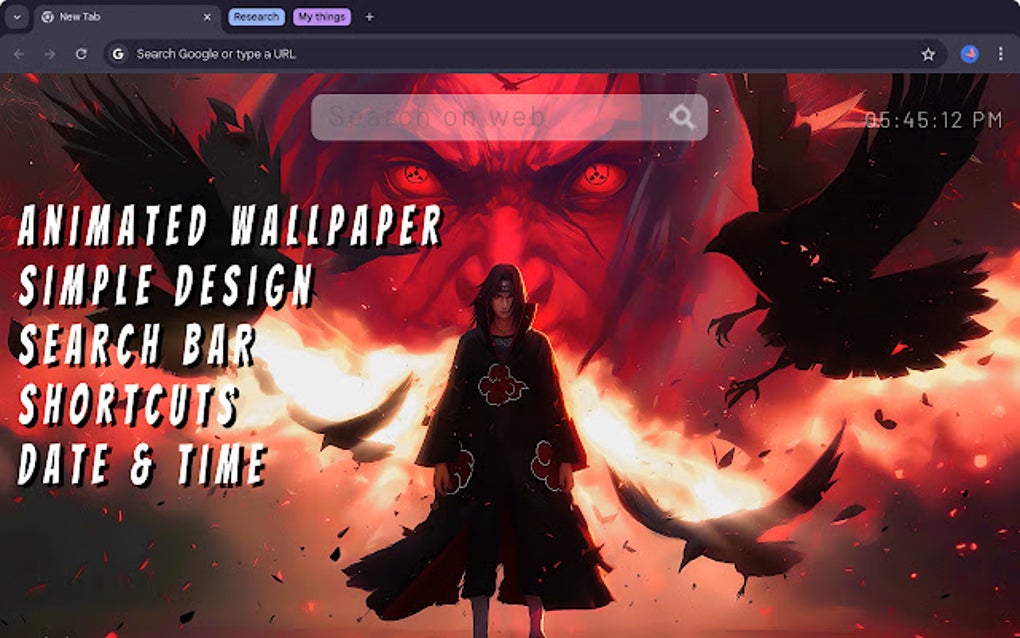 Angry Itachi Murder of Crows Live Wallpaper pour Google Chrome ...