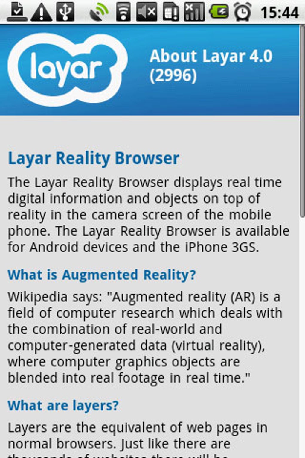 Layar Reality Browser für Android - Download