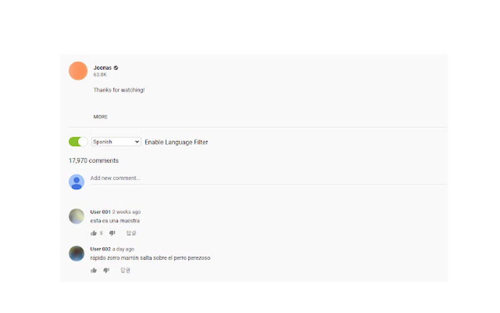 YouTube Comment Language Filter for Google Chrome - Extension Download