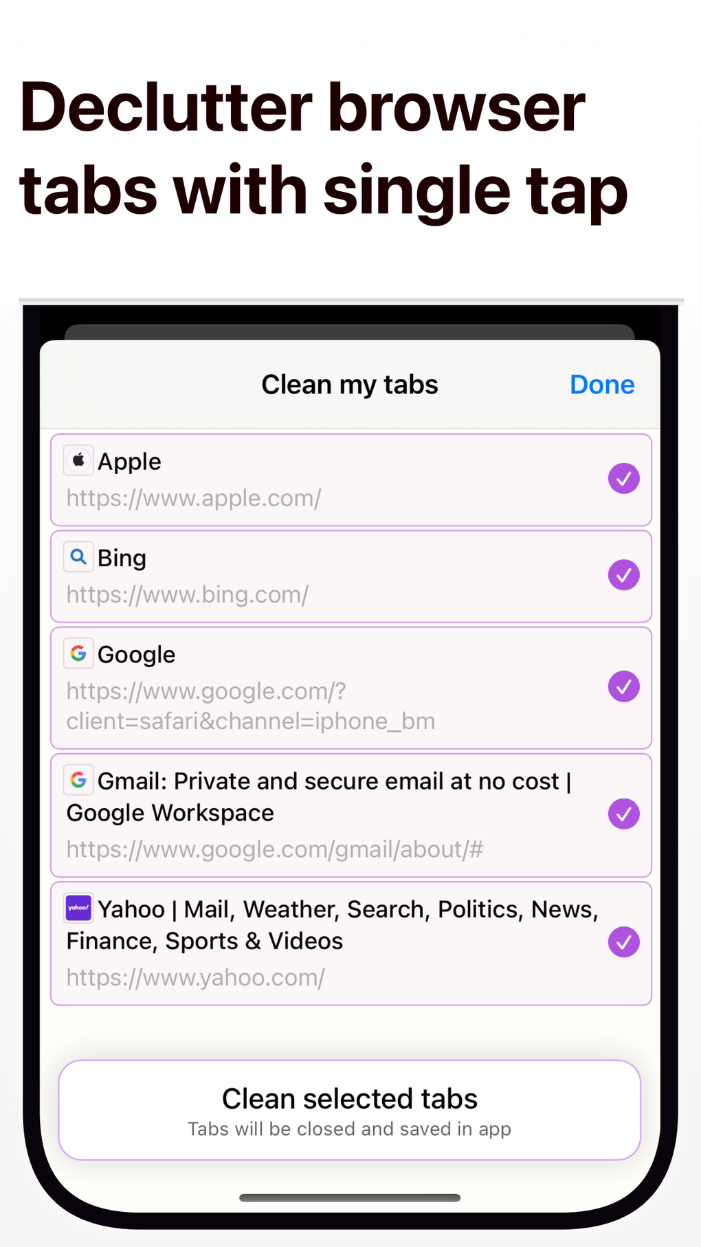 Clean My Tabs: save organise for iPhone - Download