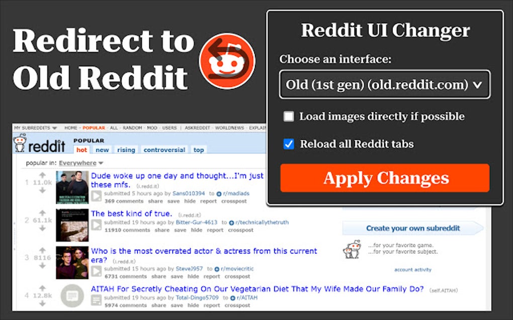 Reddit Old Google Chrome için - Eklenti İndir