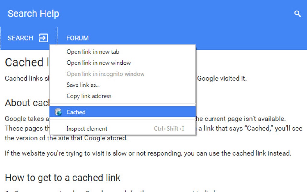 Cached link สำหรับ Google Chrome - ส่วนขยาย ดาวน์โหลด