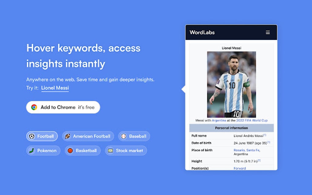 WordLabs Google Chrome 용 - 확장 프로그램 다운로드