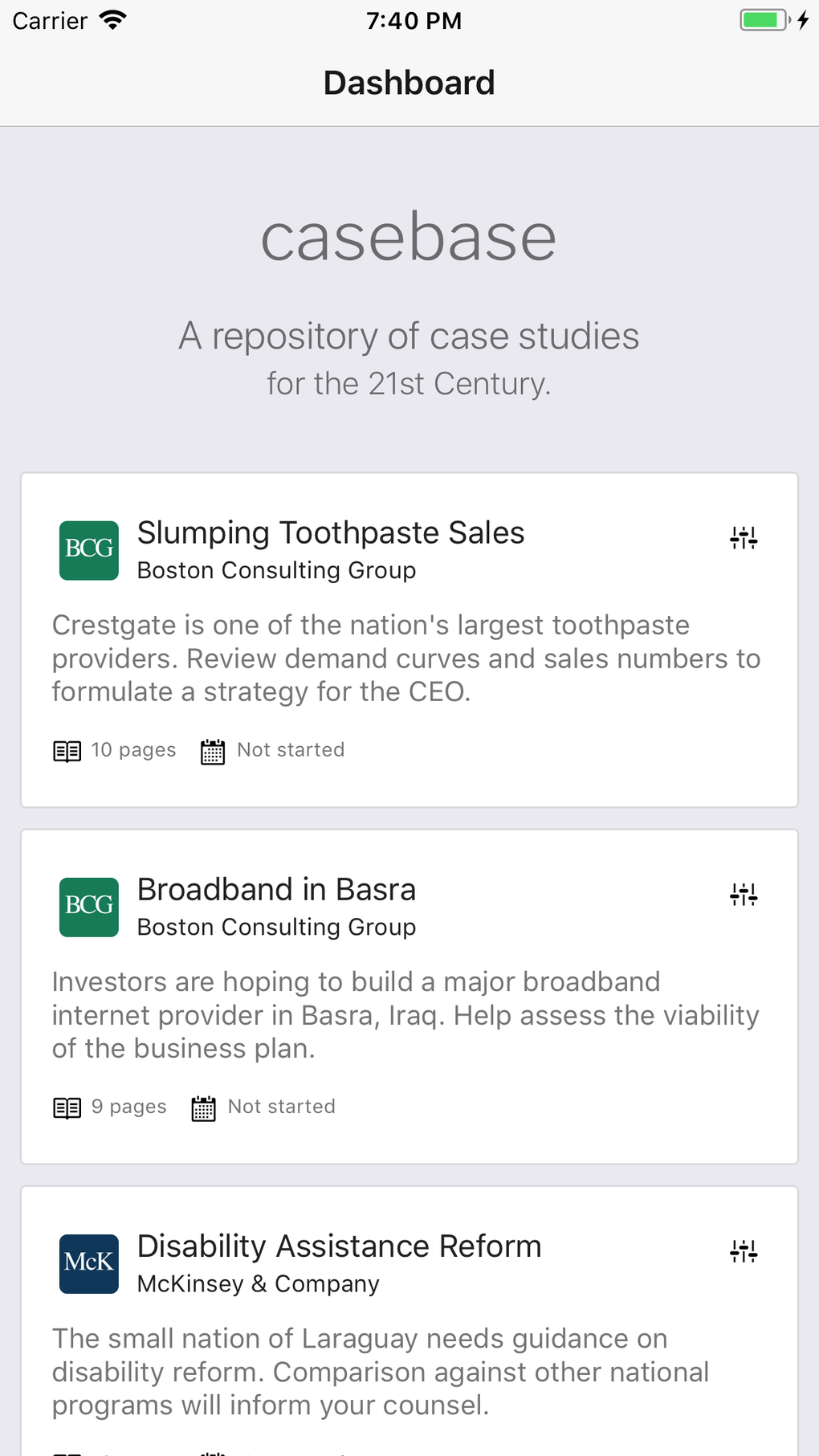 Consulting Case Interview Prep para iPhone - Descargar