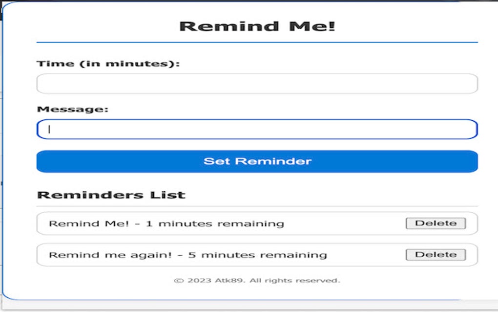 Short-term Reminder para Google Chrome - Extensión Descargar