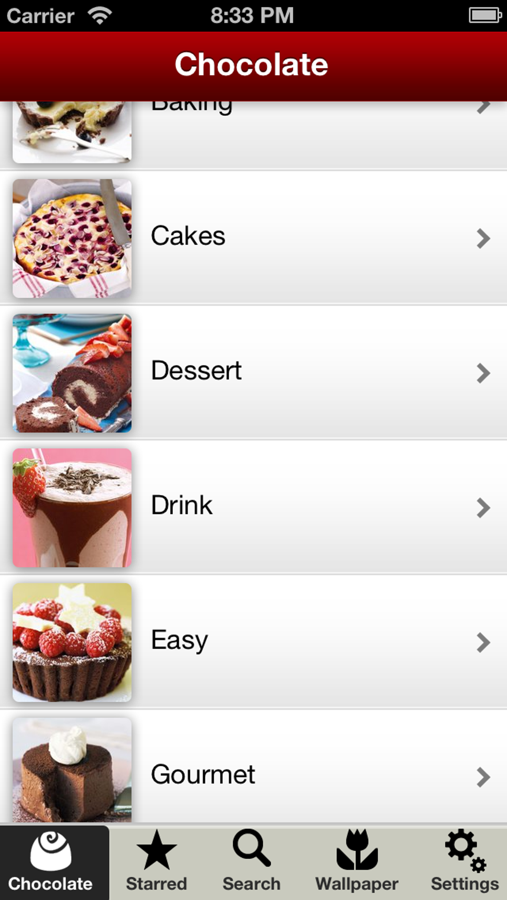 Chocolate Recipes Free for iPhone - Download