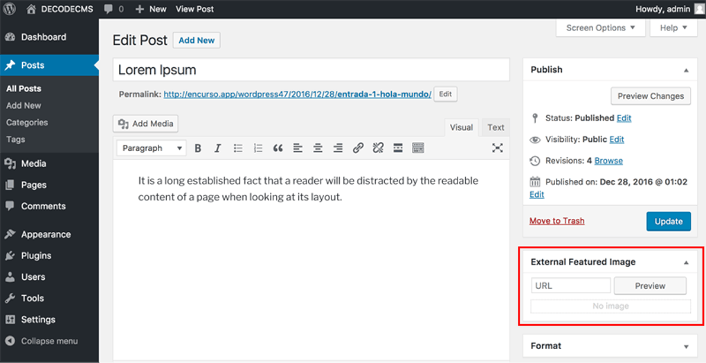 External URL Featured Image for WordPress - Download