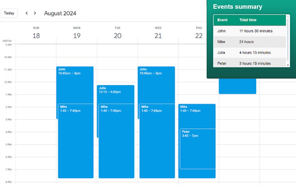 Events Summary for Google Calendar for Google Chrome - Extension Download