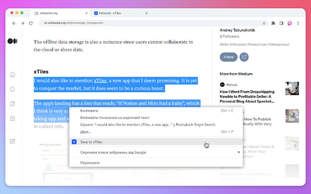 xTiles Web Clipper for Google Chrome - Extension Download