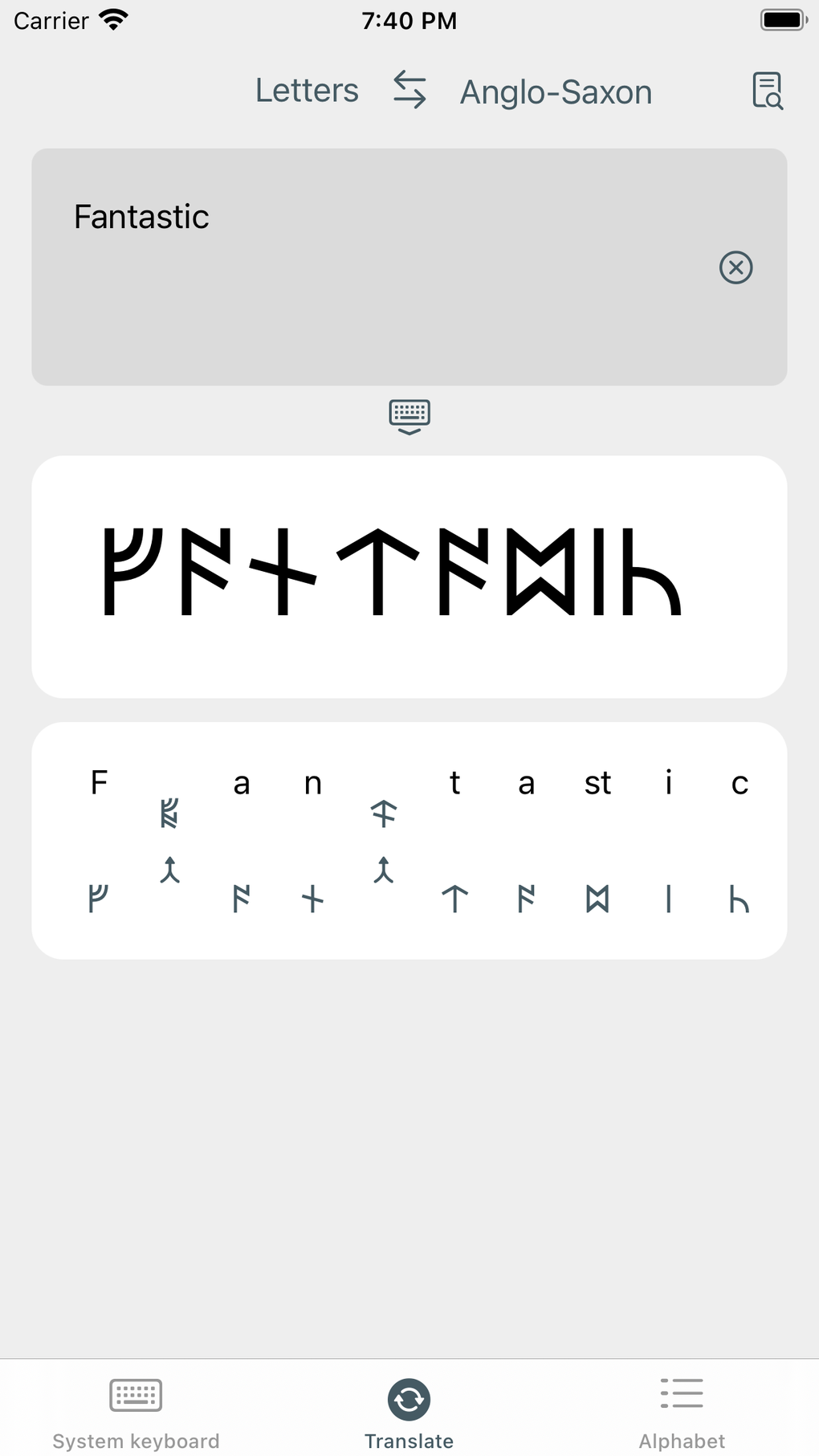 IPhone I in Write In Runic ndir