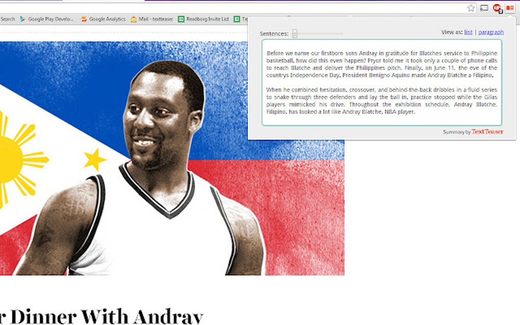 TextTeaser Browser Extension for Google Chrome - Extension Download