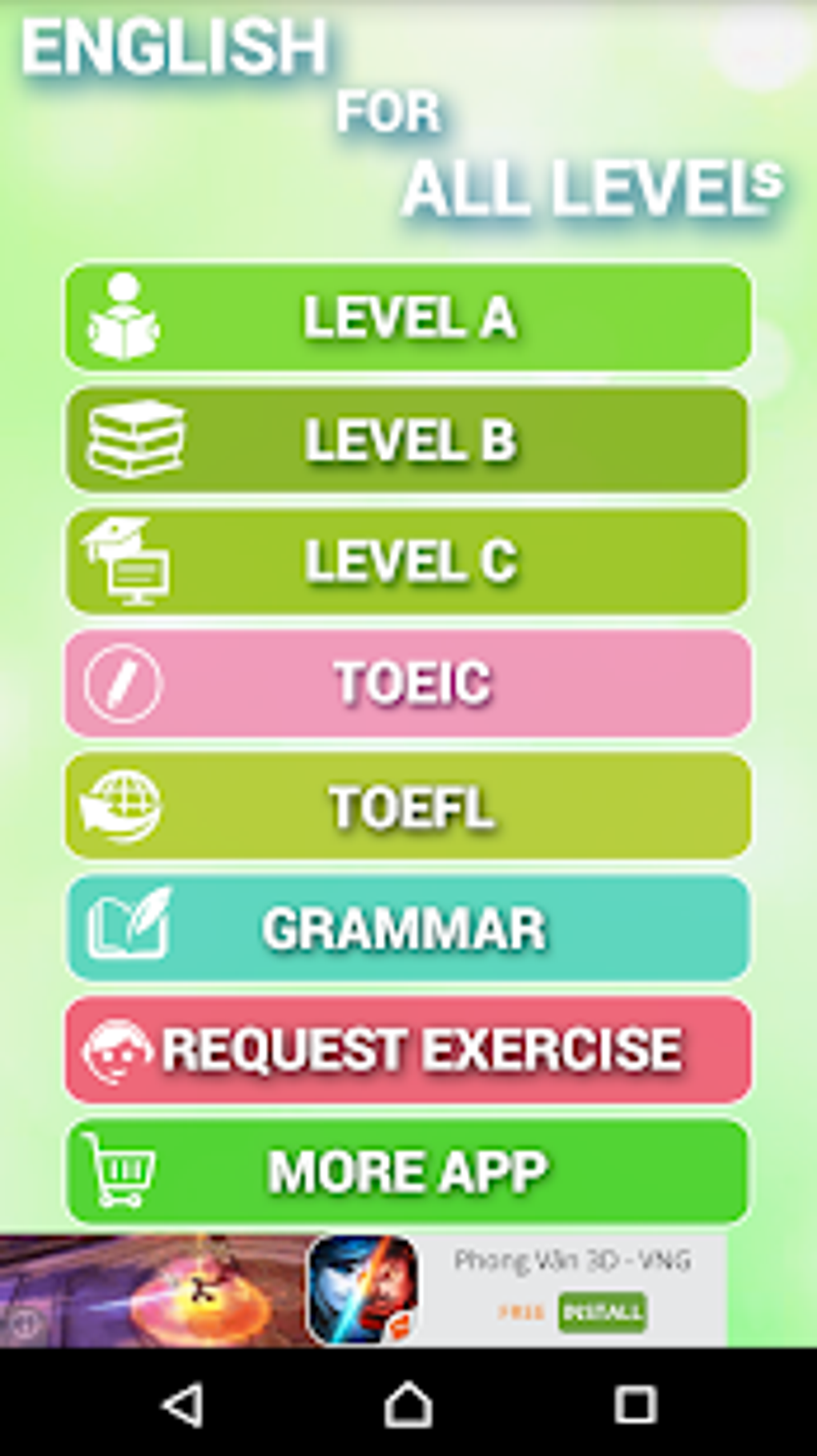 Android için english for all levels APK - İndir