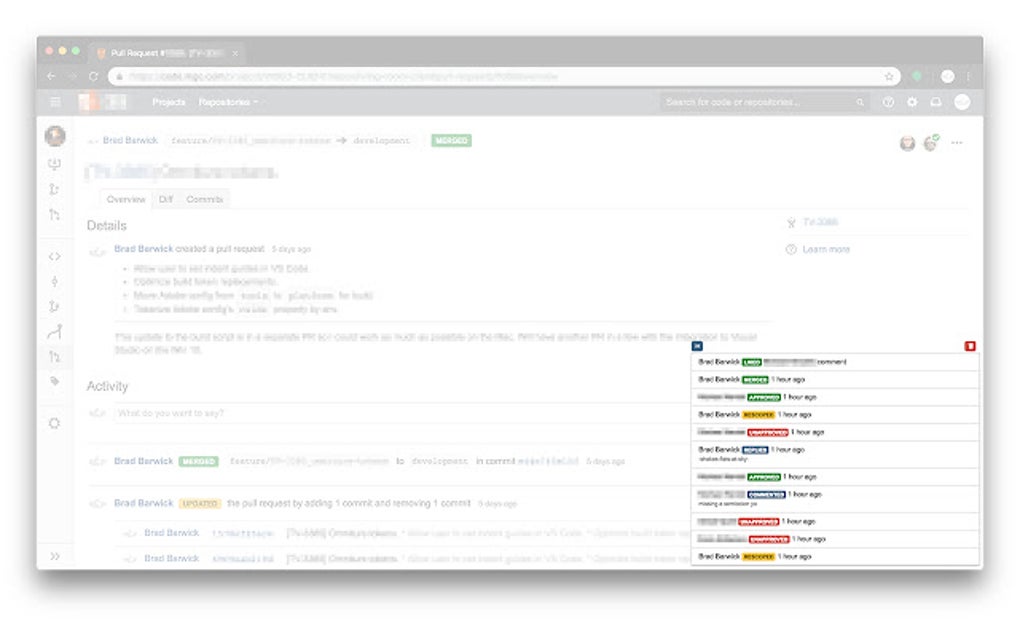 Bitbucket Server Pull Request Activity for Google Chrome - Extension Download