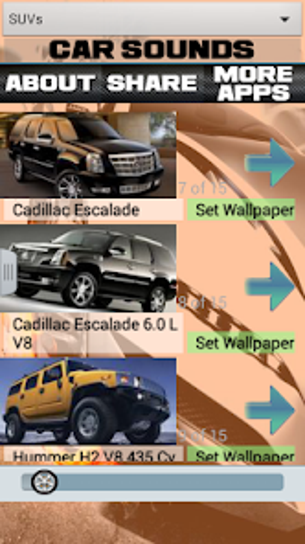 Car Sounds and Wallpapers pour Android - Télécharger