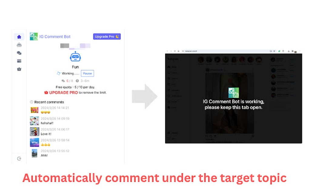 Ins Comment Bot - instagram automated comment bot Google Chrome 용 - 확장 프로그램 다운로드