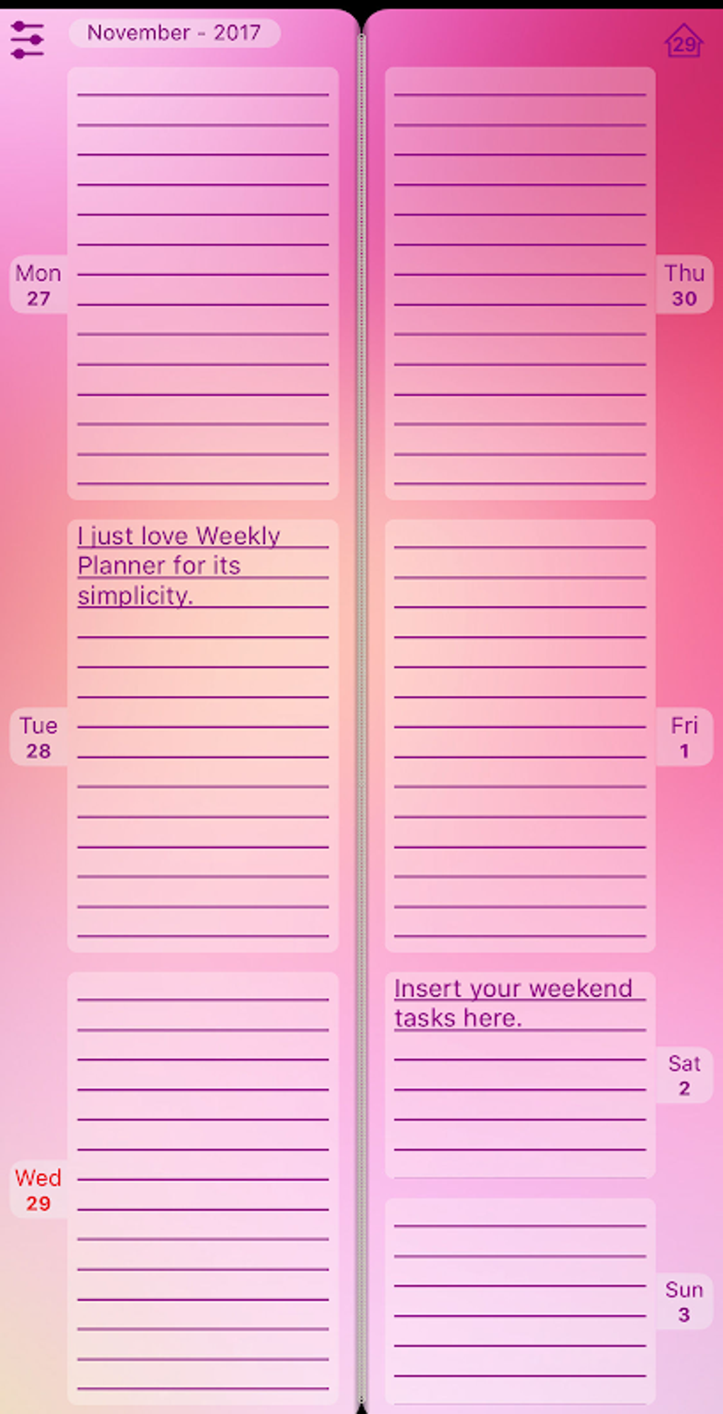 Diary "Weekly Planner APK for Android - Download