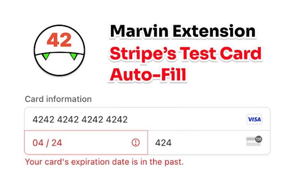 Marvin Stripe's Test Card Filler for Google Chrome - Extension Download