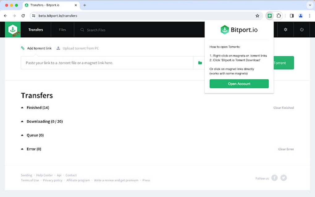 Bitport.io para Google Chrome - Extensión Descargar