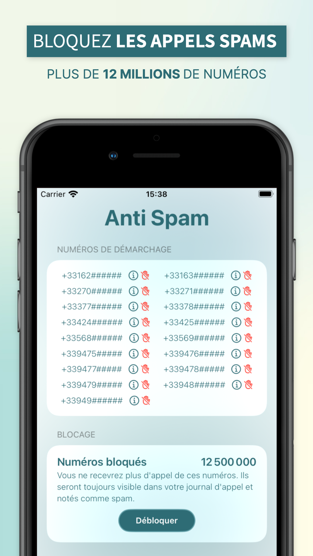 AntiSpam - Bloqueur de numéro para iPhone - Descargar