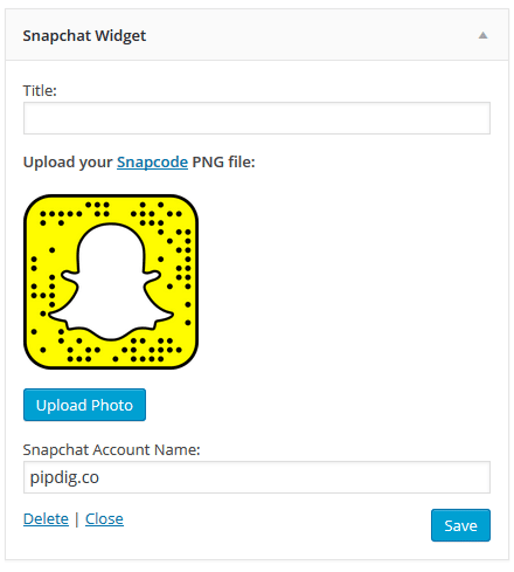 WordPress 용 Snapchat Snapcode Widget - 다운로드